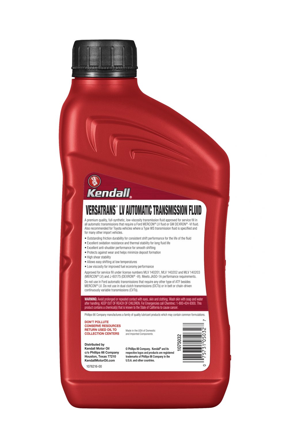 Kendall ATF Versa Trans LV Full Synt - Kendall Motor Oil : Kendall ...